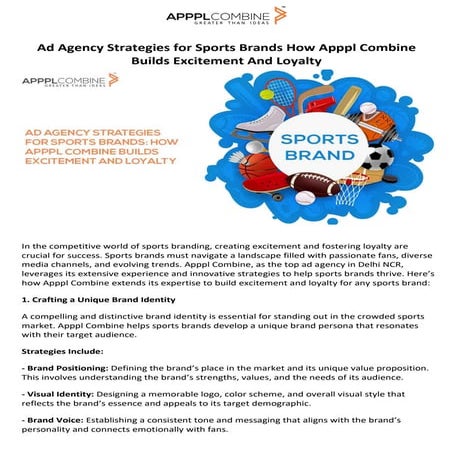 Ad Agency Strategies for Sports Brands How Apppl Combine Builds ...