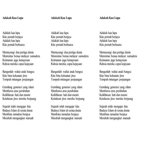 Adakah kau lupa | DOCX