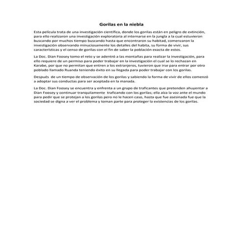 Proyecto dian fossey | PPT