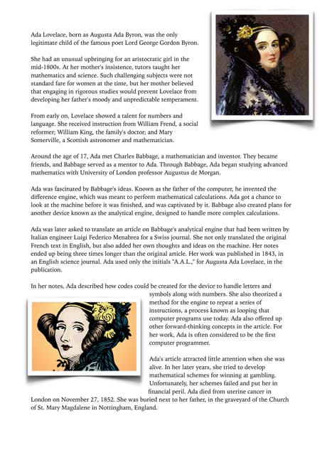 Ada lovelace | PDF