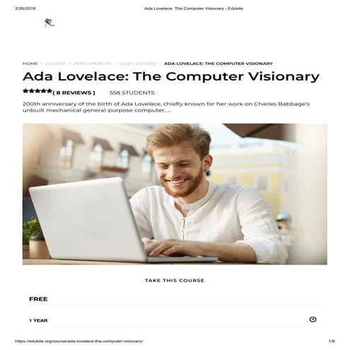 Ada lovelace the computer visionary - edukite | PDF