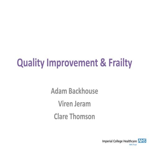 Gavin belson comprehensive geriatric assessment an introduction | PPTX