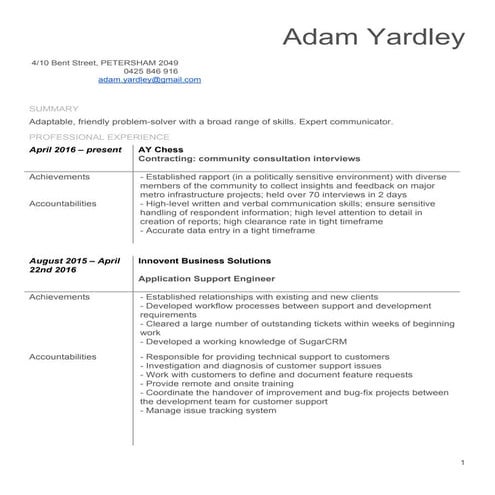 Adam cv2016july | PDF