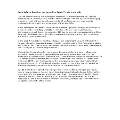 Adam LaFavre New Trends | PDF