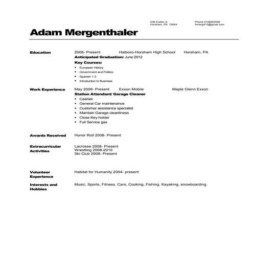 Adam mergenthaler resume | DOCX