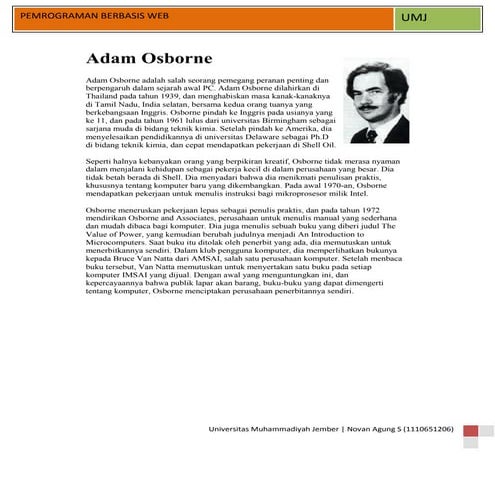 Adam osborne | PDF