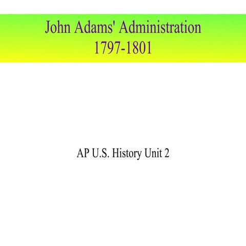 Adams Administration | PPT