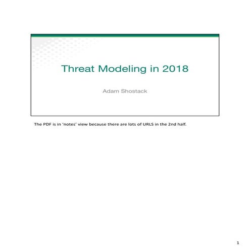 Adam Shostack shared attacks, impacts, and other Updates on threat ...