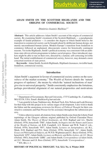 Adam Smith, a very influential eighteenth-century political economis.docx