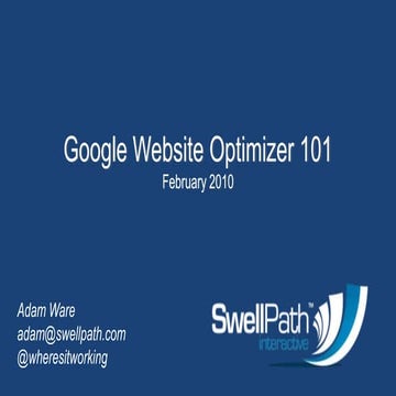 Getting Started with Google Website Optimizer | PPT