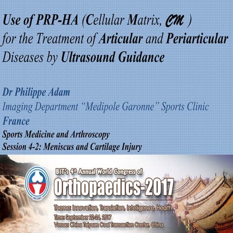 Use of PRP-HA for the treatment of Articular and Periarticular diseases ...