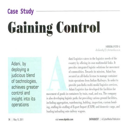 Data Quest Case Study - Adani Logistics | PDF