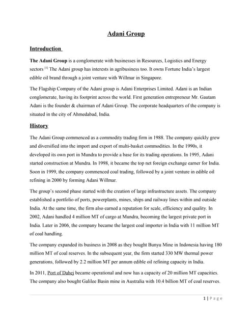 Organizational structure of Adani | PPT