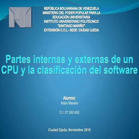 Partes Externas y Internas del Cpu | PPTX