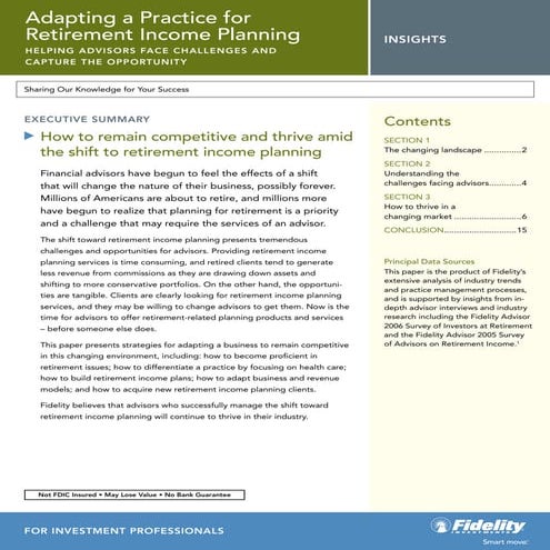 Adapating A Practice For Retirement Income Planning | PDF