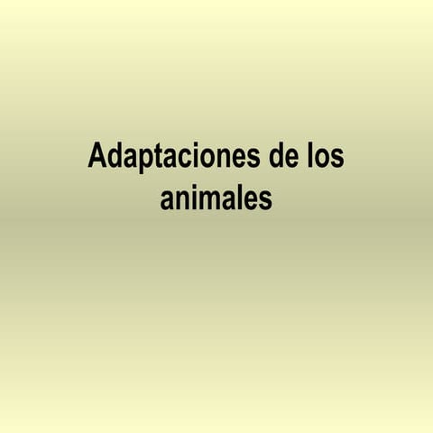 Adaptaciones de los animales | PPT