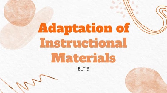 Adapting materials | PPTX
