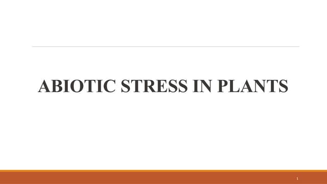 Biotic and Abitic stress response | PPTX