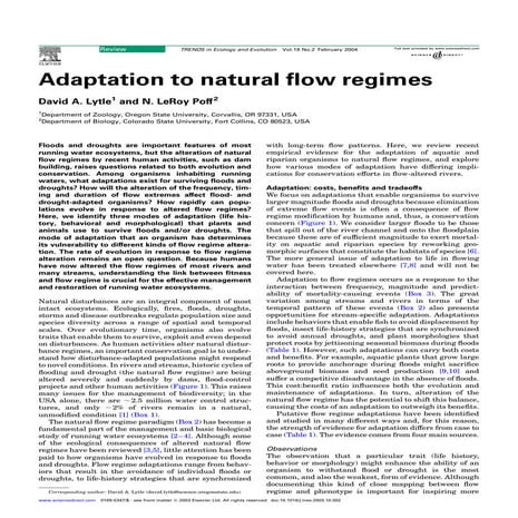 Adaptation to natural flow regimes | PDF