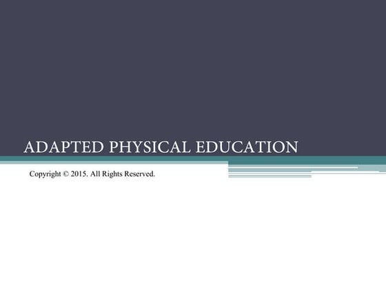 Adapted Physical Education Brochure | PPT