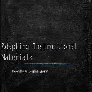 Adapting instructional materials report | PPT