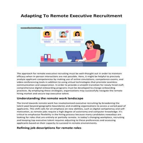 Adapting To Remote Executive Recruitment | PDF