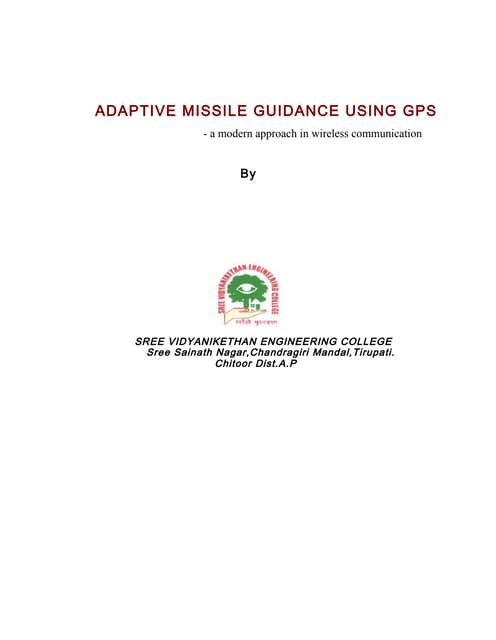 Adaptive missile guidance using gps | PPT Adaptive missile guidance using gps | PPT