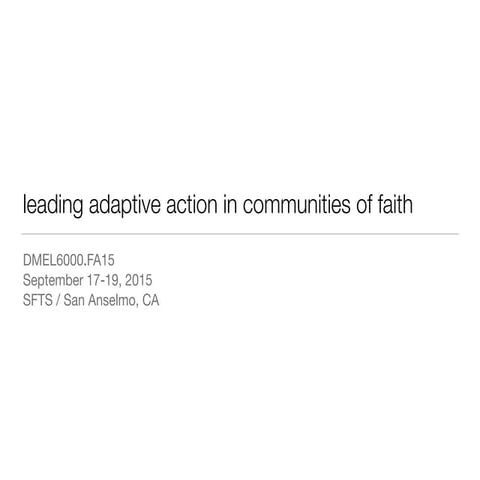 Adaptive action in communities of faith | PPT