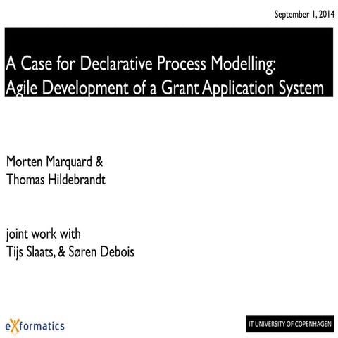 A Case for Declarative Process Modelling - Slides on Adaptive Case ...