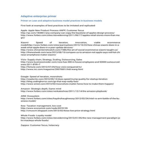 Adaptive enterprise primer | PDF | Business | Business and Finance