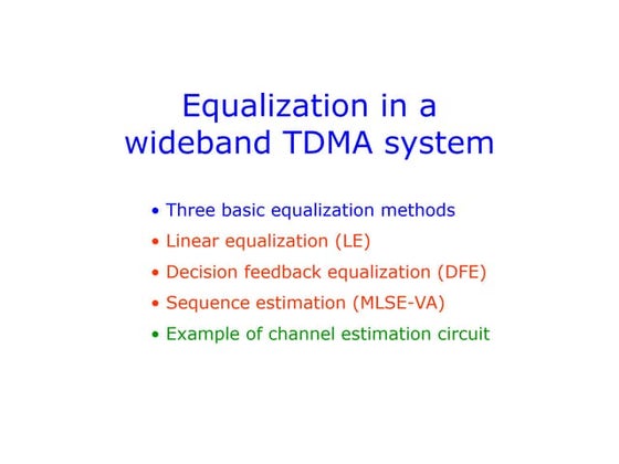 Equalization | PPT
