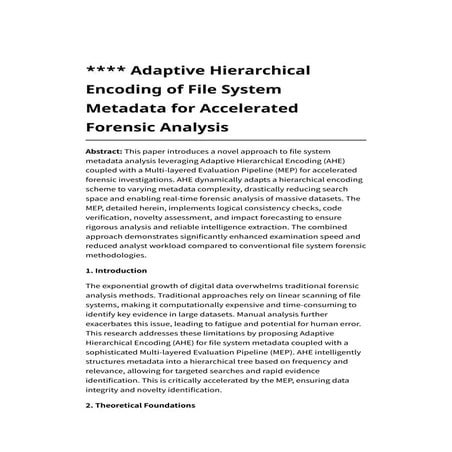 Adaptive Hierarchical Encoding of File System Metadata for Accelerated Forensic Analysis.pdf