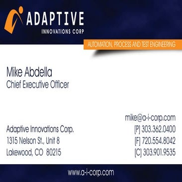 Adaptive innovations business card | PDF