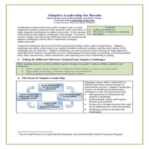 Adaptive leadership for results | PDF