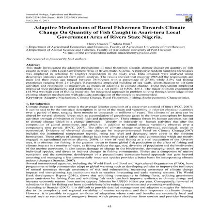 Adaptive mechanisms of rural fishermen towards climate change on ...