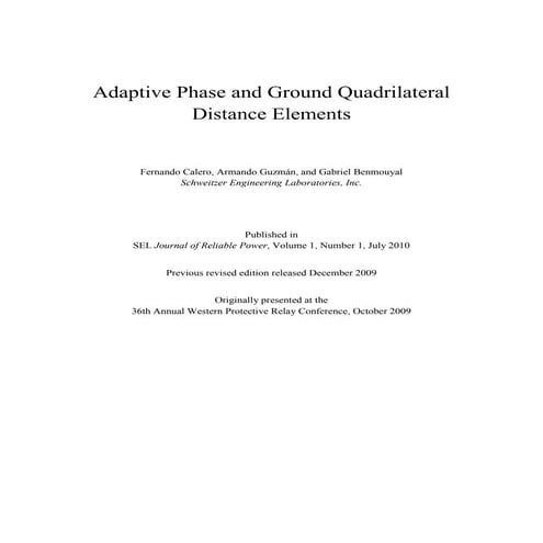 Adaptive phase and ground quadrilateral distance elements | PDF