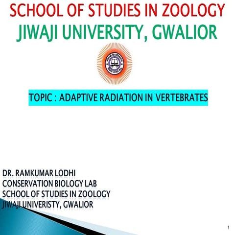 Adaptive Radiation in Vertebrate: Aquatic, Arboreal, fossorial | PPT