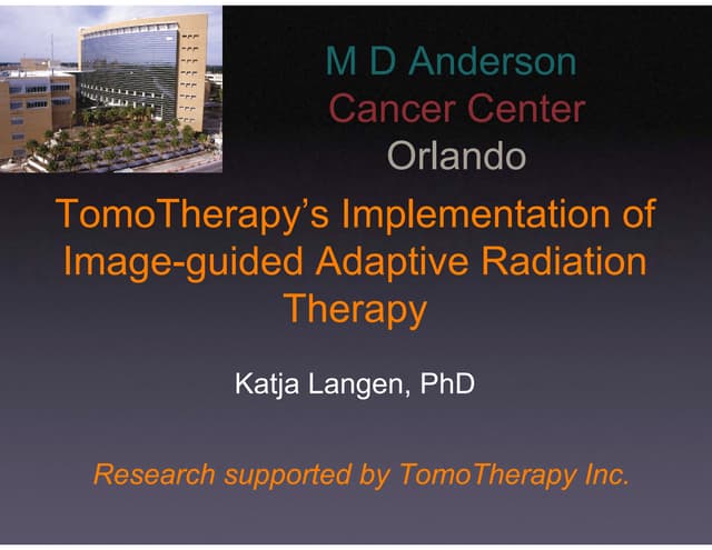 Adaptive Radiotherapy at GenesisCare UK | PPTX