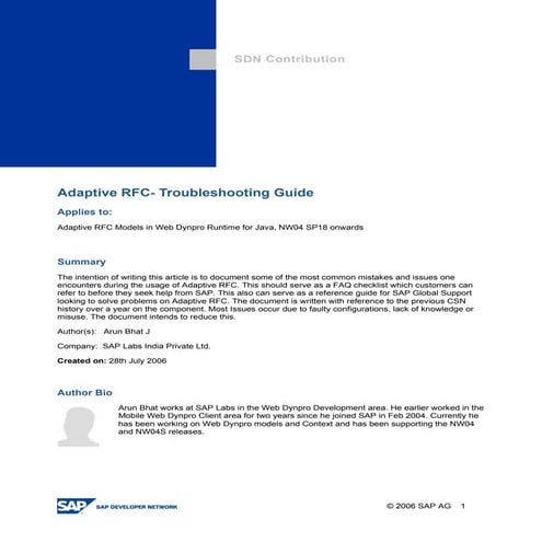 Adaptive rfc troubleshooting guide | PDF