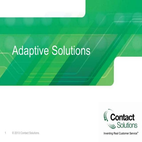 Contact Solutions: Adaptive Solutions | PPTX | Web Conferencing ...