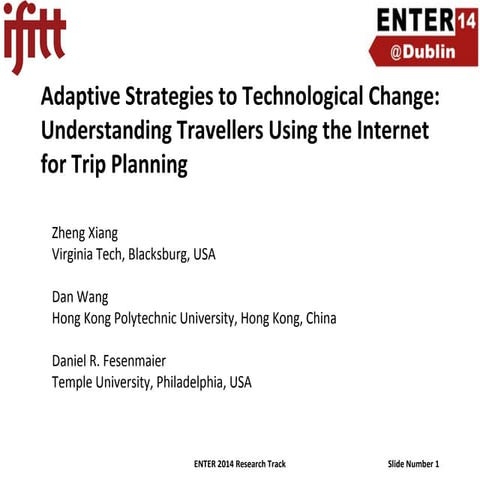 Adaptive Strategies to Technological Change: Understanding Travellers ...