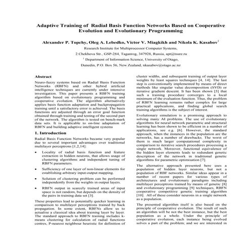Adaptive Training Of Radial Basis Function Networks Based On Cooperative Pdf 3771