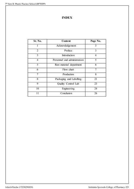Industrial training report pharmaceutical companies | DOCX