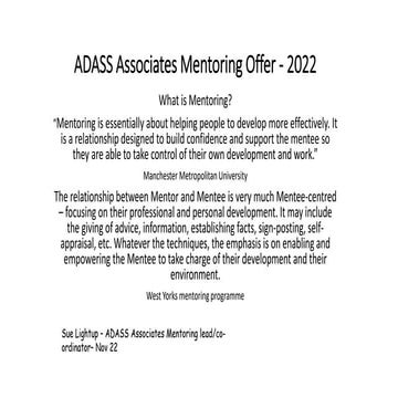 ADASS Mentoring slides | PPT
