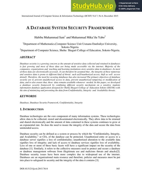 Database Security Attacks And Control Methods Pdf