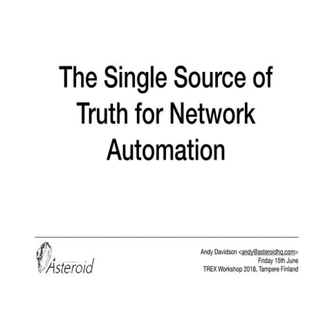 Single Source Of Truth For Network Automation Ppt 7832