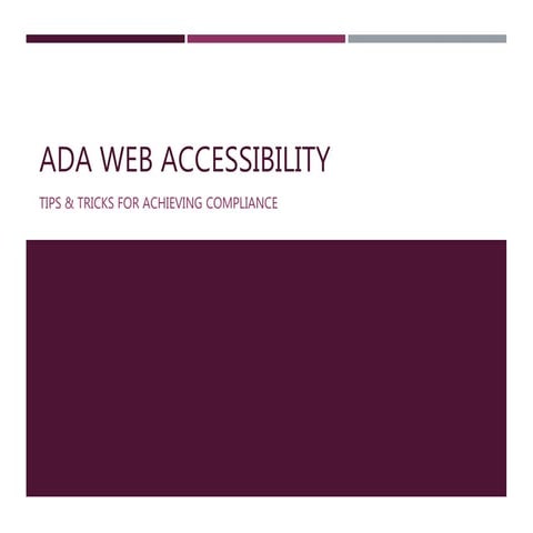 ADA Web Accessibility | PPTX