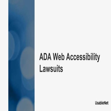 ADA Web Accessibility Lawsuits | PPT | Free Download