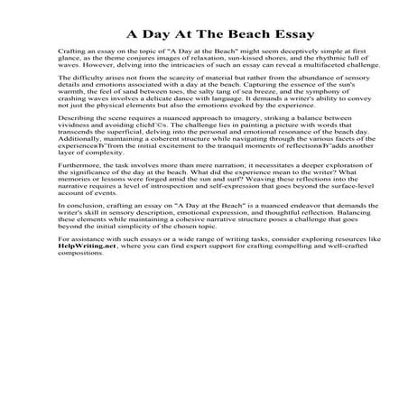 A Day At The Beach Essay.pdf