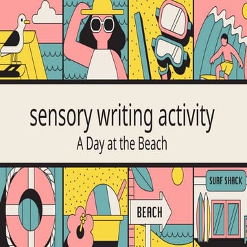 A Day at the Beach Sensory Writing Activity Presentation in Pastel ...